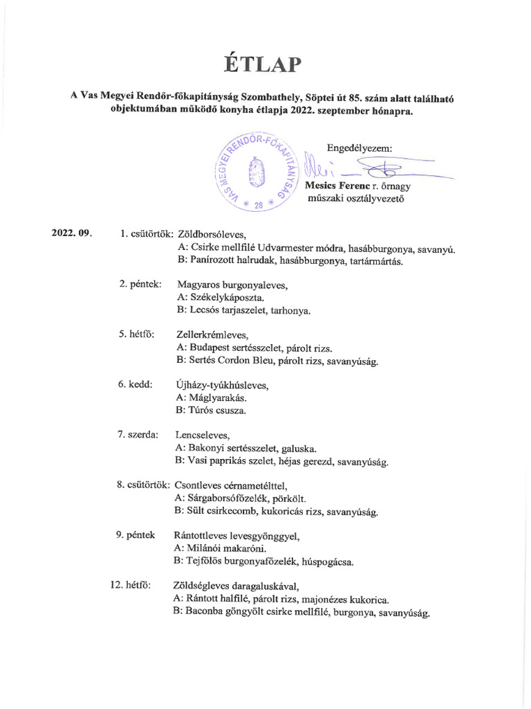ÉTLAP 2022 Szeptember | PDF