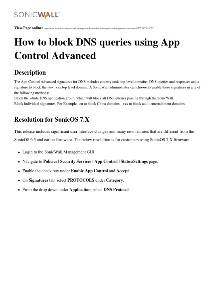 How To Block DNS Queries Using App Control Advanced | Download Free PDF | Domain Name System ...
