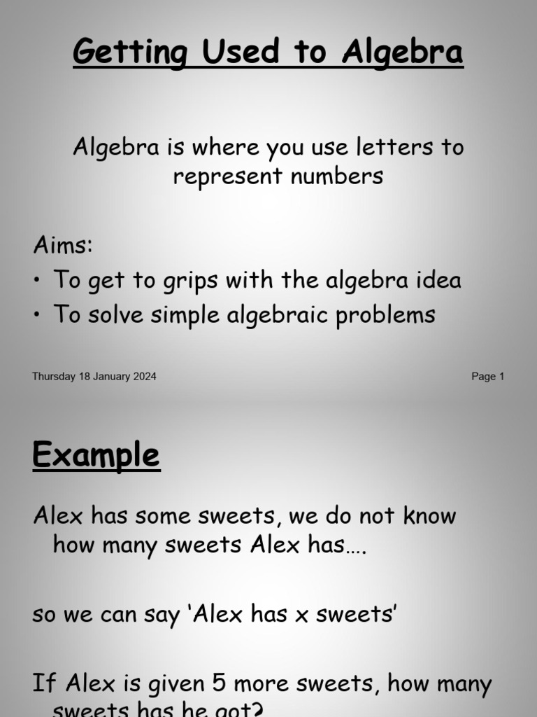 Algebra - Getting Used To It | PDF | Mathematics | Arithmetic