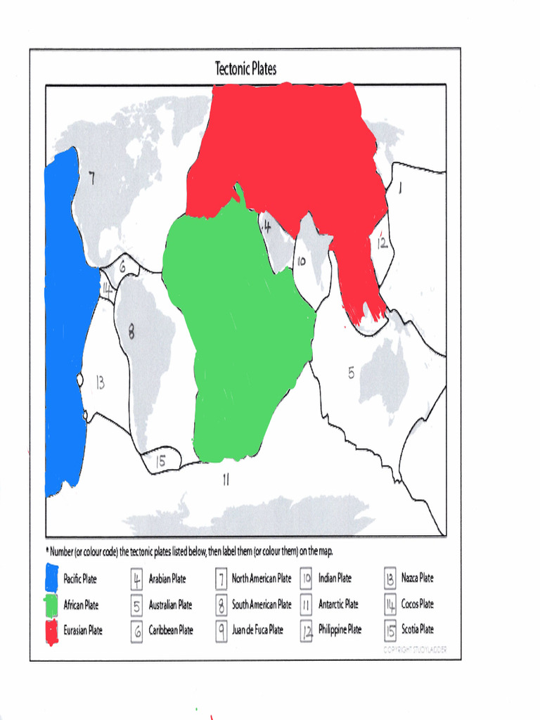 Tectonic Plates Color Coding Guide | PDF