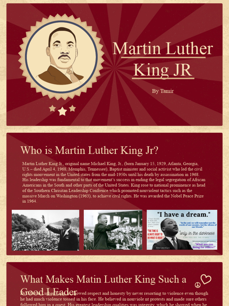 Martin Luther King Jr. Day by Slidesgo | PDF | Martin Luther King Jr. | March On Washington For ...