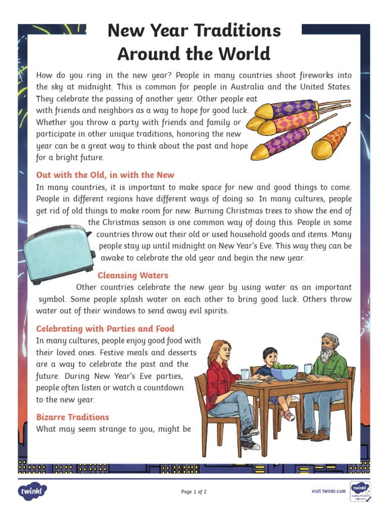 US2 E 134 Fourth Grade New Year Traditions Around The World Reading ...