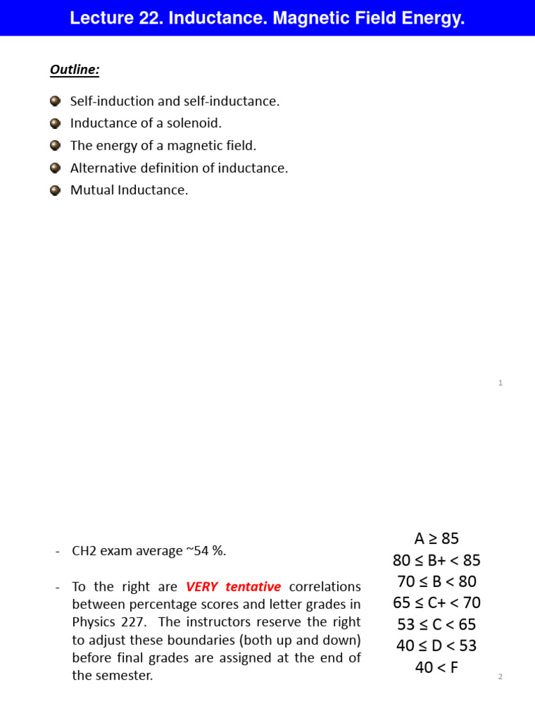 L20 Inductance Magnetic Field Energy | PDF | Inductance | Quantity