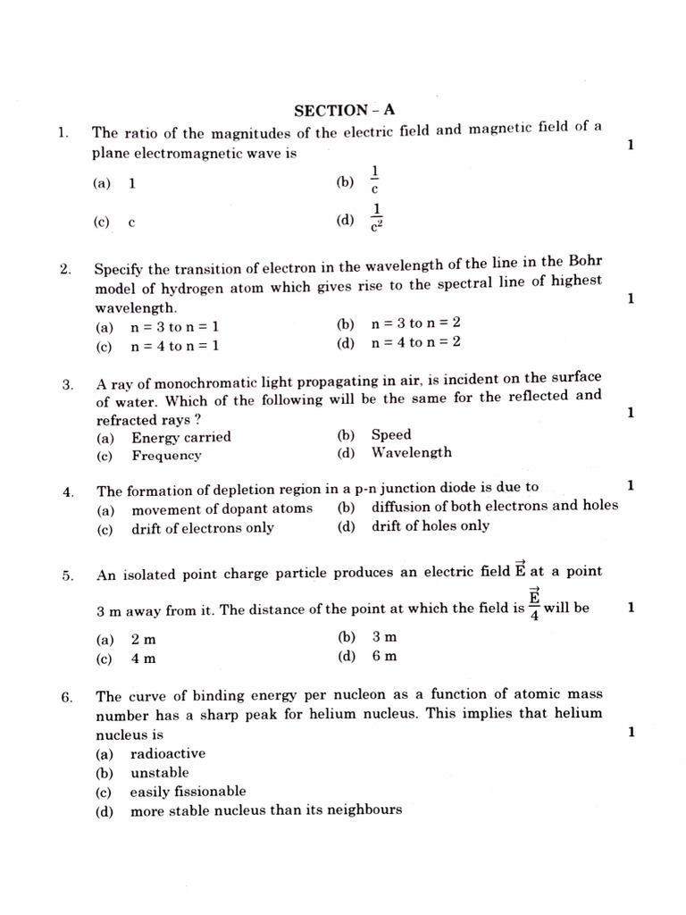 Physics set 2 2022-23 Board | PDF | Atomic Nucleus | Electron