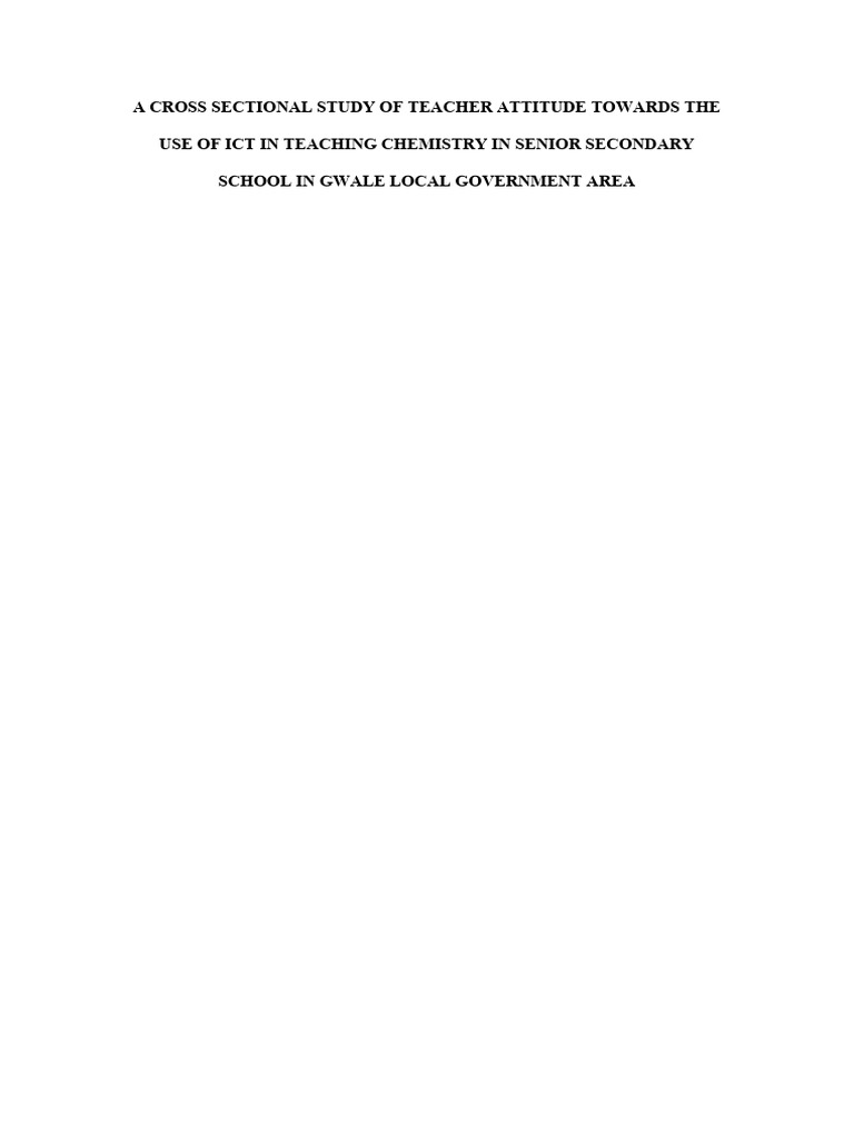 A Cross Sectional Study of Teacher Attitude Towards The Use of Ict in ...