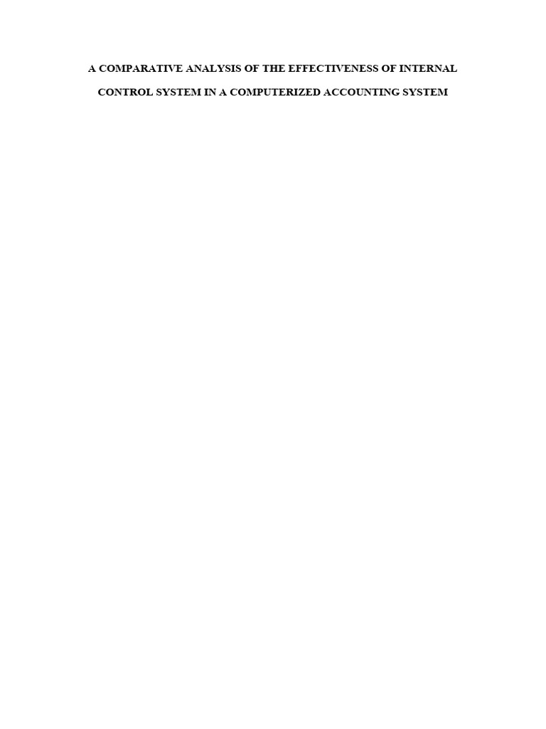 A Comparative Analysis of The Effectiveness of Internal Control System in A Computerized ...
