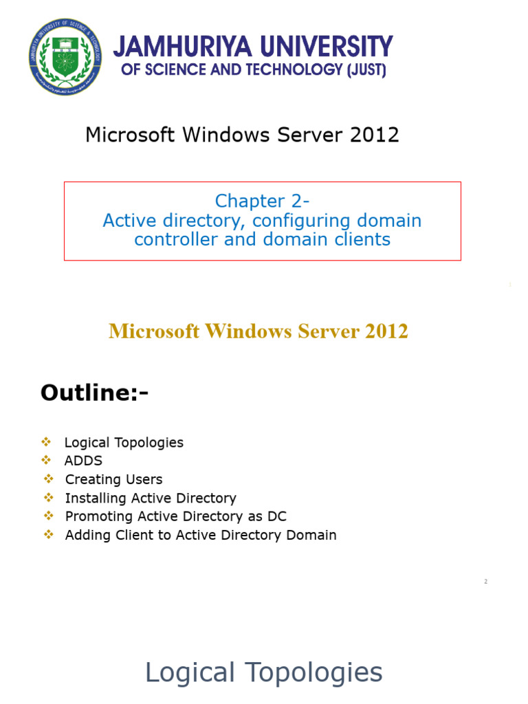 Chapter 2 - Active Directory | Download Free PDF | Active Directory | Computer Network