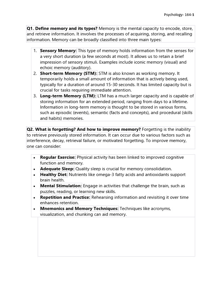 Terminal Psychology | PDF | Memory | Long Term Memory