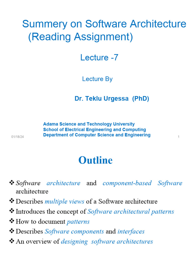 Lecture 7 | PDF | Component Based Software Engineering | System