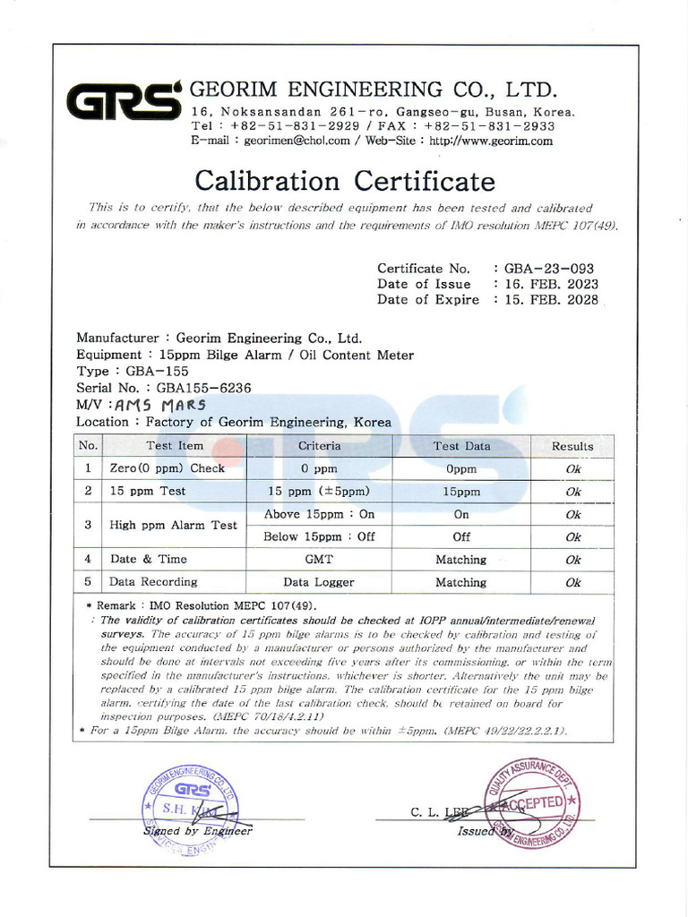 Certificate GBA 23 093 | PDF