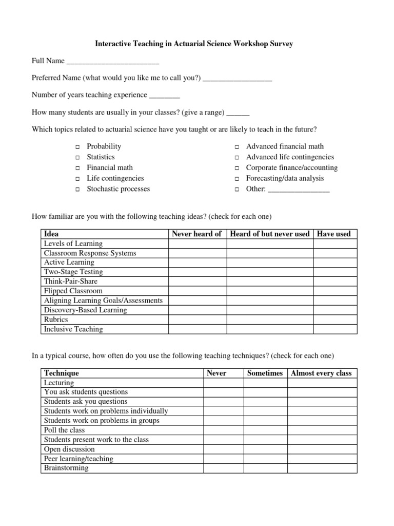 Workshop Interactive Teaching Handouts | PDF | Educational Assessment ... Workshop Interactive Teaching Handouts | PDF | Educational Assessment ...