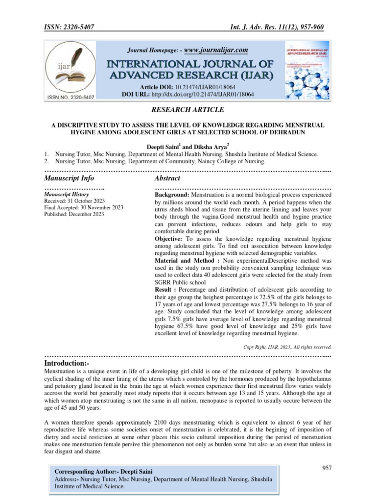 A Discriptive Study To Assess The Level Of Knowledge Regarding