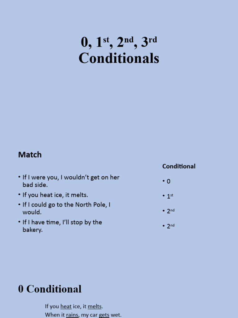 Conditionals (0, 1st, 2nd, 3rd) | PDF