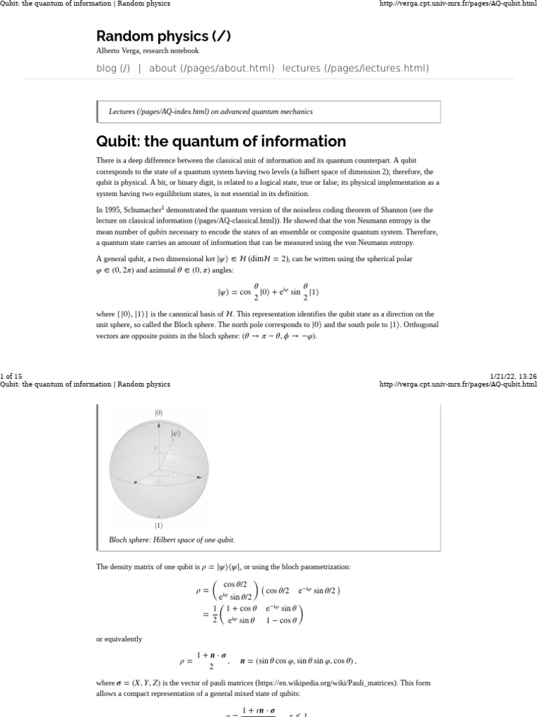 Qubit | PDF | Quantum Entanglement | Quantum Mechanics
