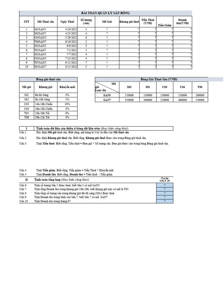 Final Exam THUD TranVanLoc | PDF