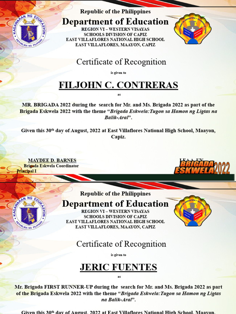 Brigada Cert. | PDF | Philippines | Public Administration