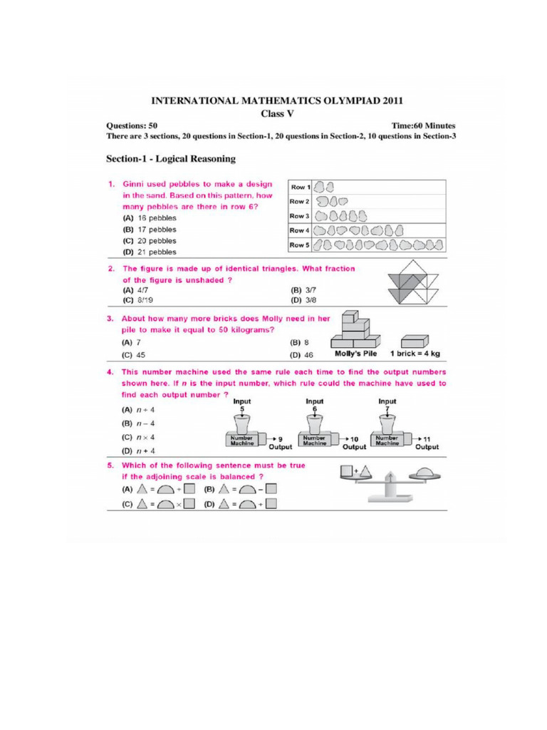 Grade 5 IMO-2011 | PDF