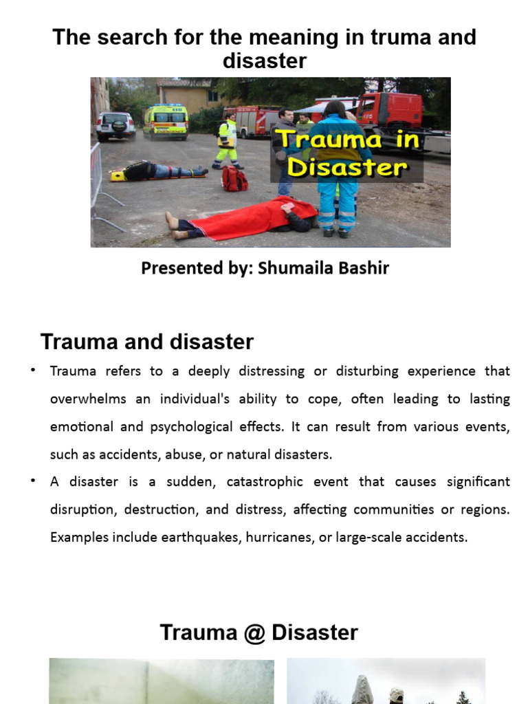 Trauma and Disaster | PDF | Stress (Biology) | Psychological Trauma