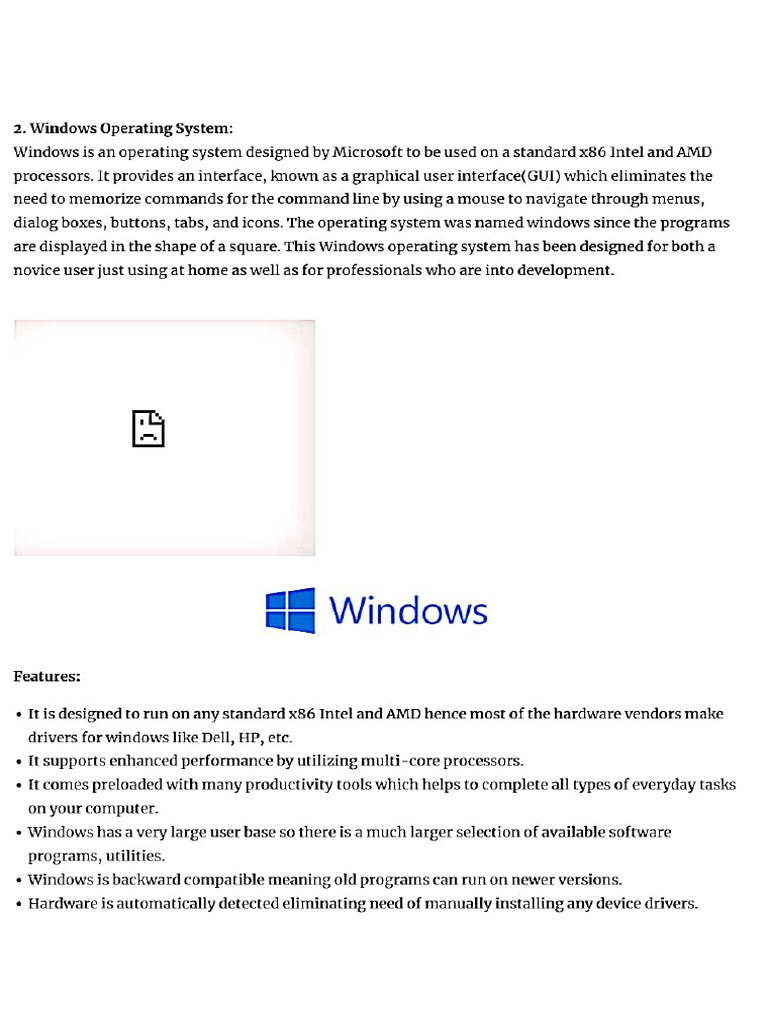 Features of Windows, Linux, Android or Defference Between Windows or ...