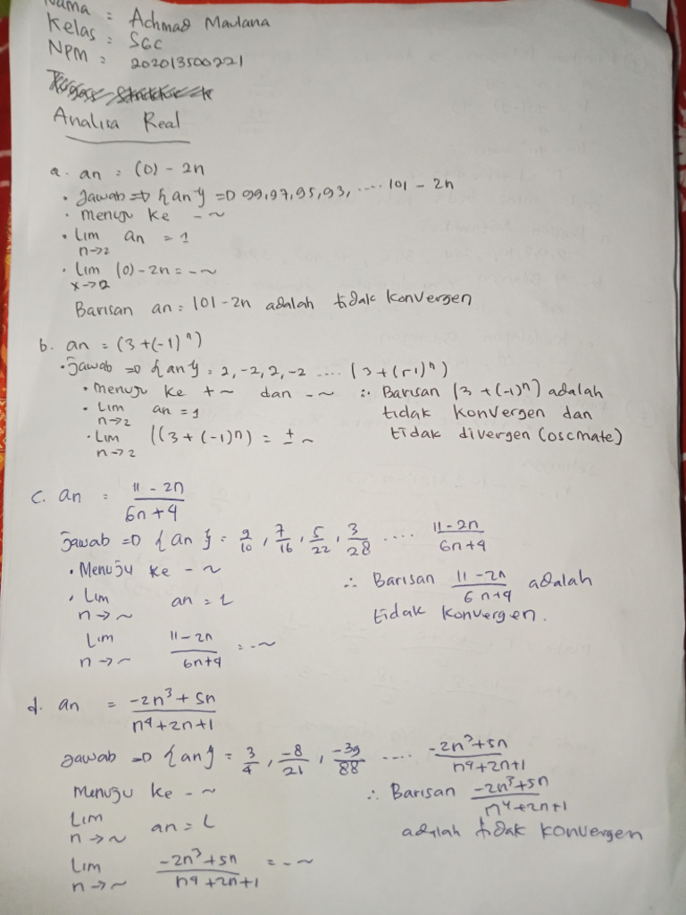 Analisis Real Achmad Maulana 202013500221 | PDF Analisis Real Achmad Maulana 202013500221 | PDF