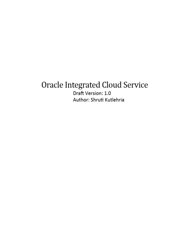Oracle Integration Cloud Overview | PDF | Software As A Service | Cloud Computing