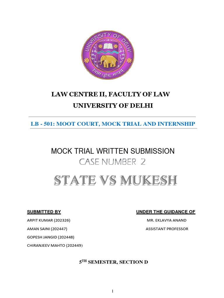 Mock Trial Pdf Prosecutor Witness