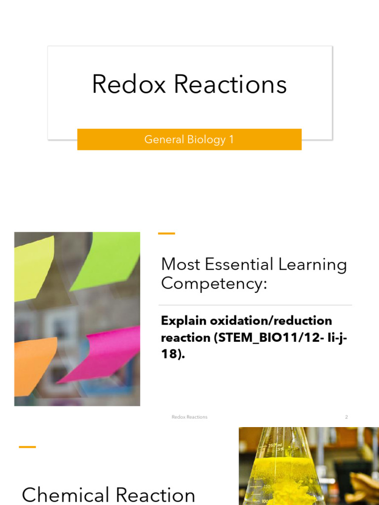 Lecture 12 Redox Reaction Intro SC | PDF | Redox | Chemical Compounds