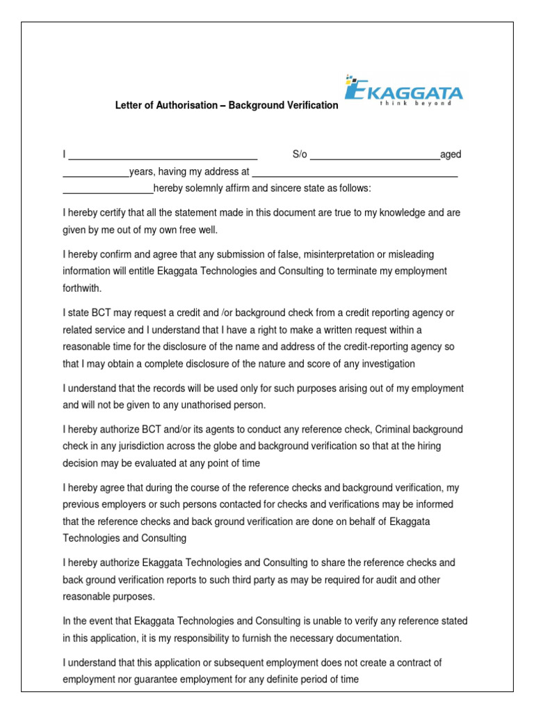 Letter of Authorisation | PDF