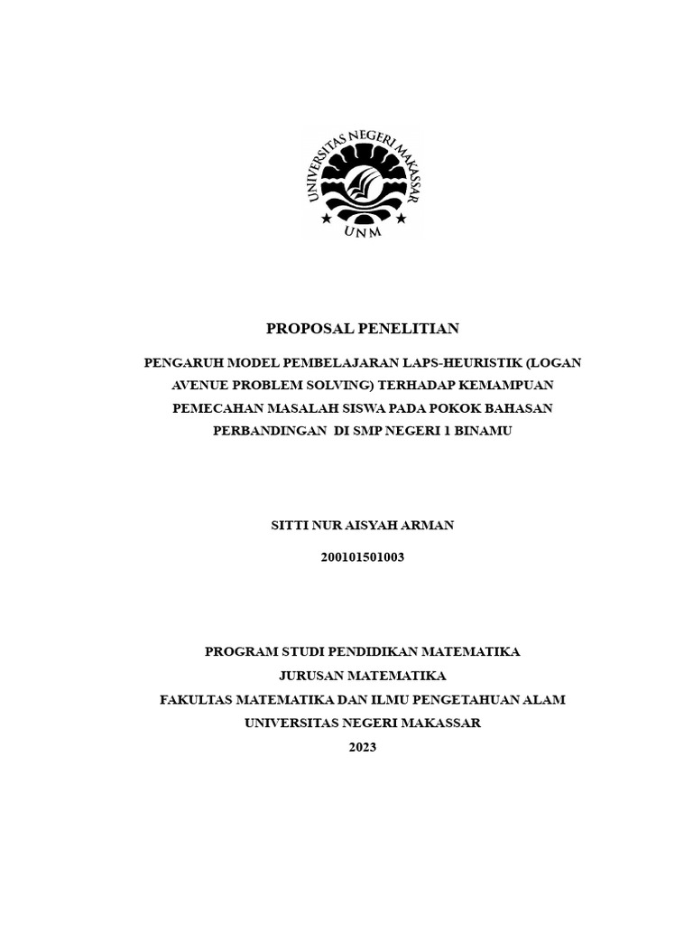 PROPOSAL - Sitti Nur Aisyah Arman | PDF