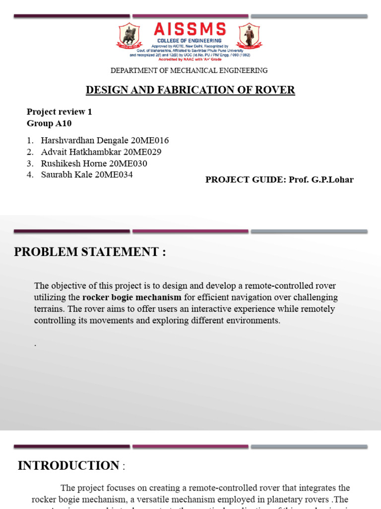 Rocker Bogie Mechanism | PDF