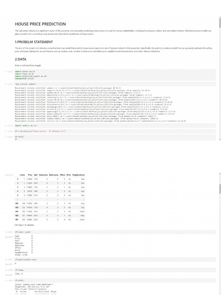 HOUSE PRICE PREDICTION - Using Supervised Machine Learning | PDF