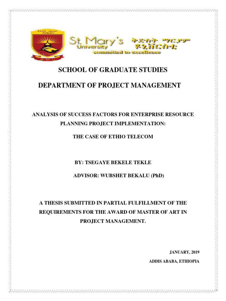 Final Thesis... Tsegaye Bekele (Project Management) | PDF | Enterprise ...