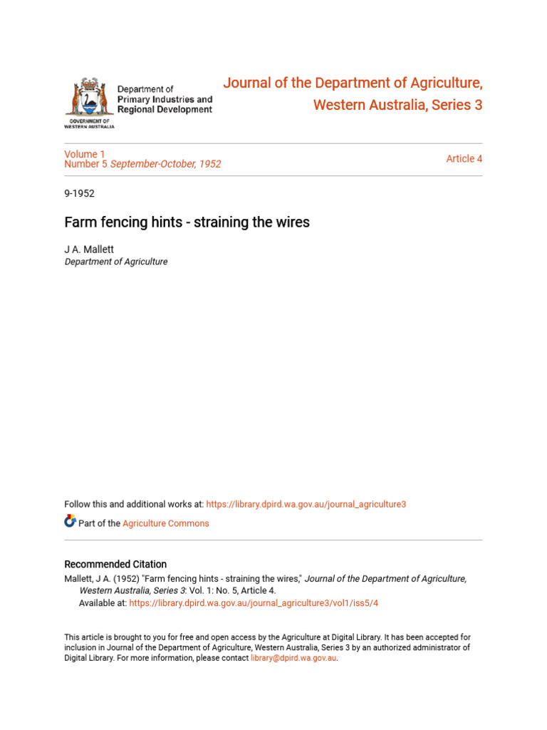 Farm Fencing: Wire Straining Tips | PDF | Wire | Manufactured Goods