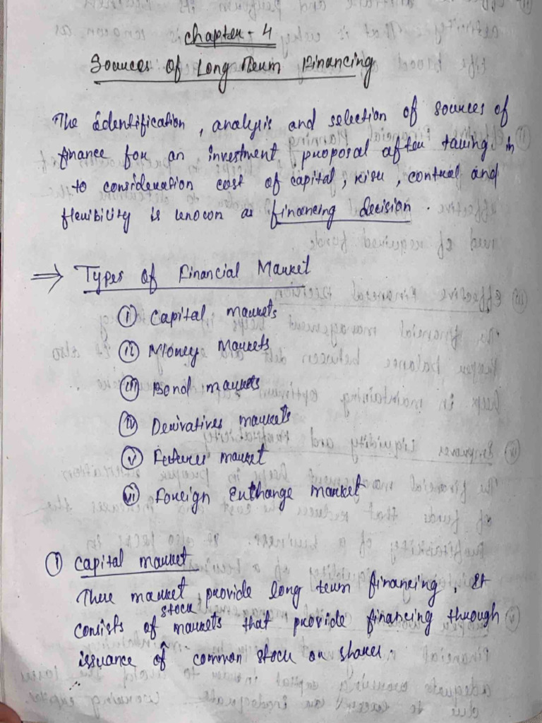 Chapter 4 SOURCES OF LONG TERM FINANCING | PDF