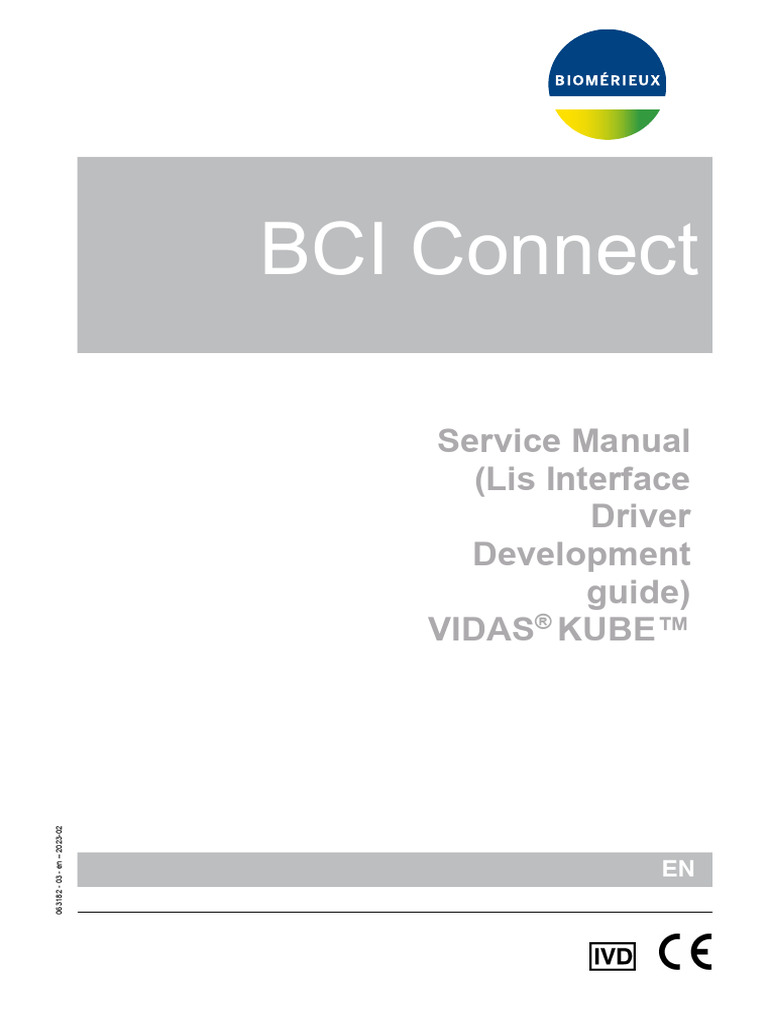 Service Documentation - 063182 - 03 - en - BCI LIS - VIDAS KUBE | PDF | File Transfer Protocol | Xml