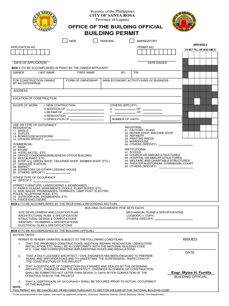Sta Rosa, Laguna Building Permit | PDF | Architect | Building