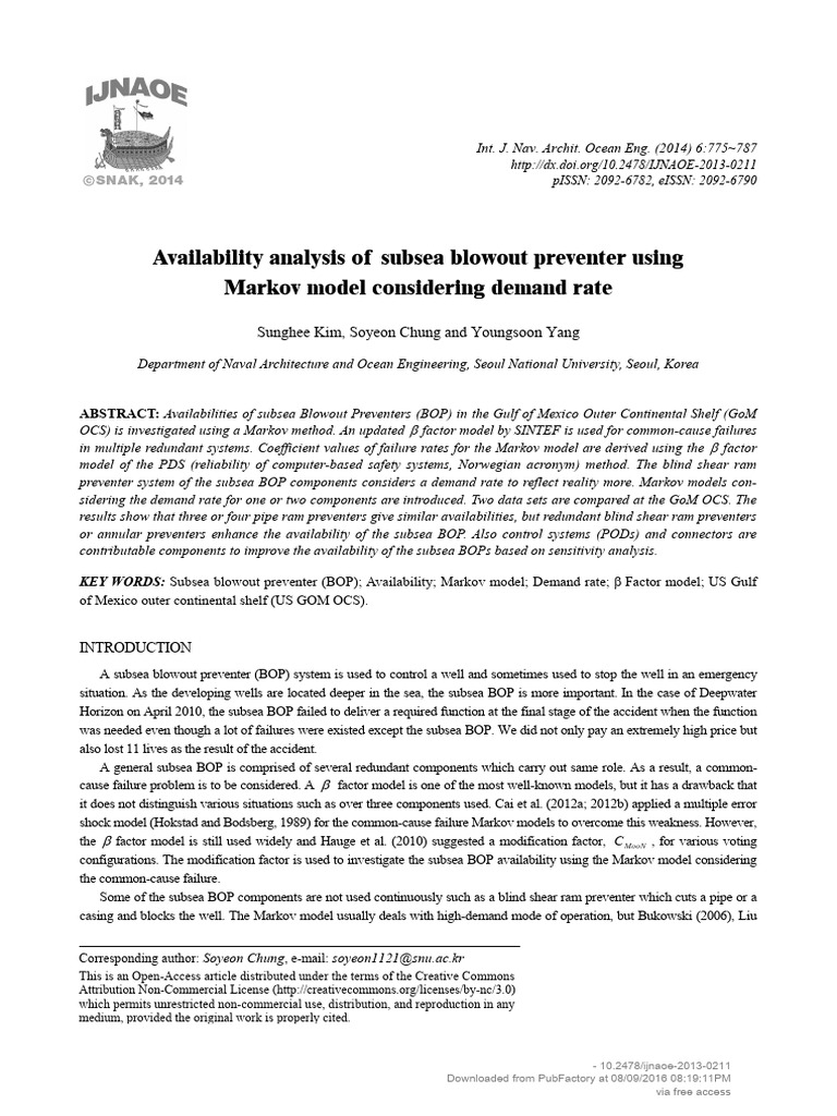 Availability_analysis_of_subsea_blowout_preventer_ | PDF Availability_analysis_of_subsea_blowout_preventer_ | PDF
