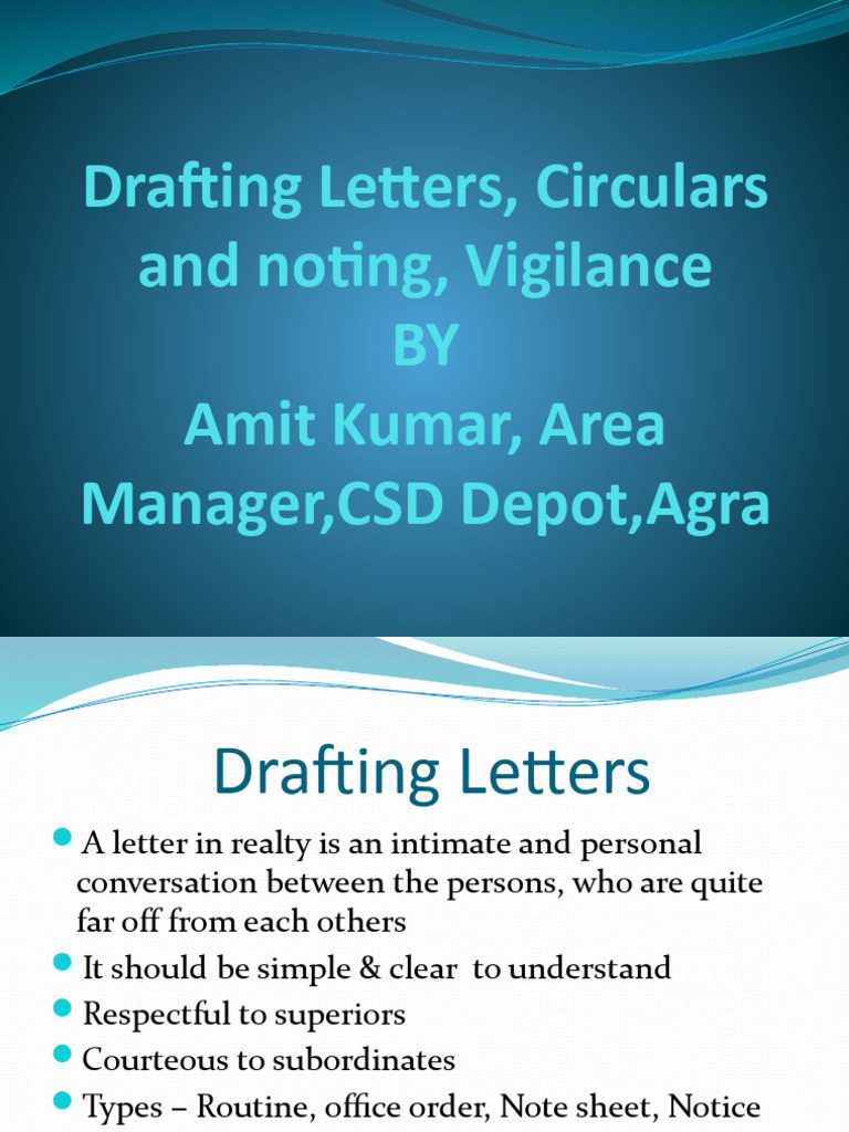 Drafting Letters, Circulars and Noting - Final | PDF | Justice | Crime ...