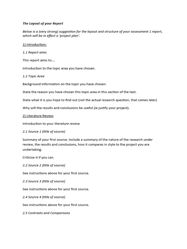 The Layout of Your Report | PDF