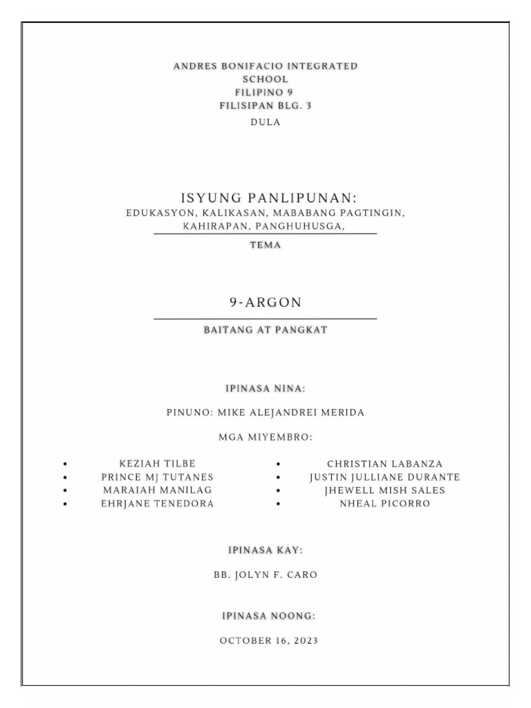 PERA GROUP1 Filipino | PDF