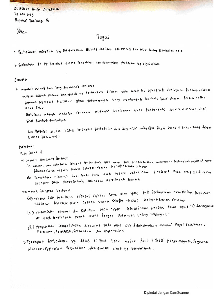 Zulfikar Aulia Alisaputra Regulasi Tambang B Pdf 