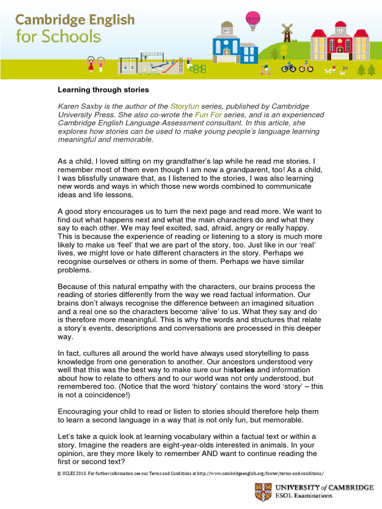 Learning English Through Stories Cambridge | Download Free PDF ...