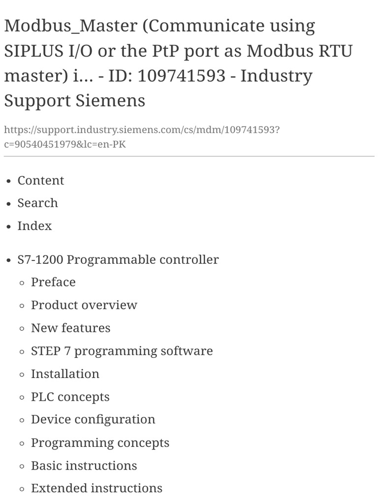 Modbus - Master (Communicate Using SIPLUS I O or The | PDF | Parameter (Computer Programming ...