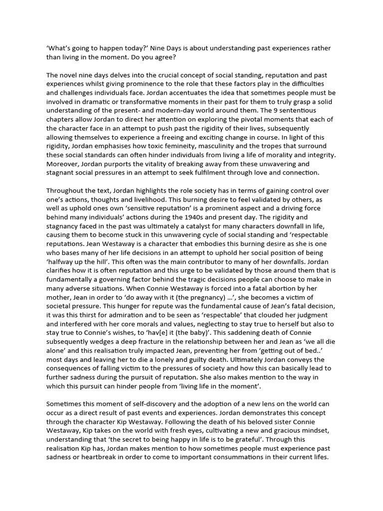 Nine Days Sac Essay | PDF | Morality