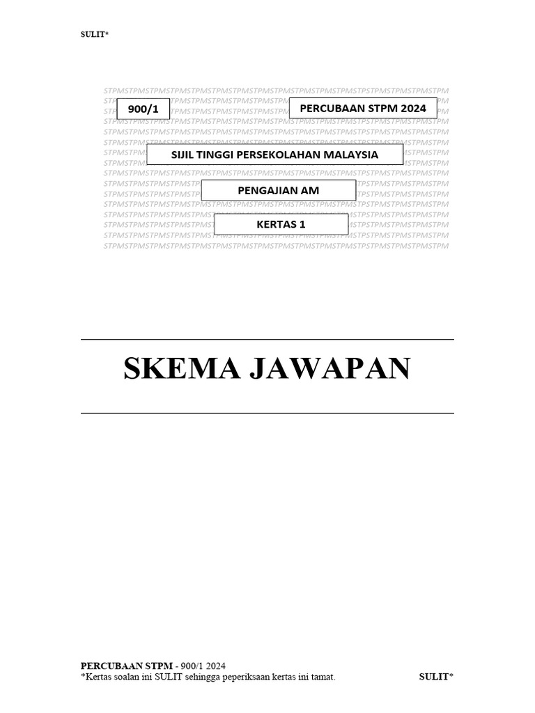 Skema Jawapan Set 1 S! 2024 | PDF