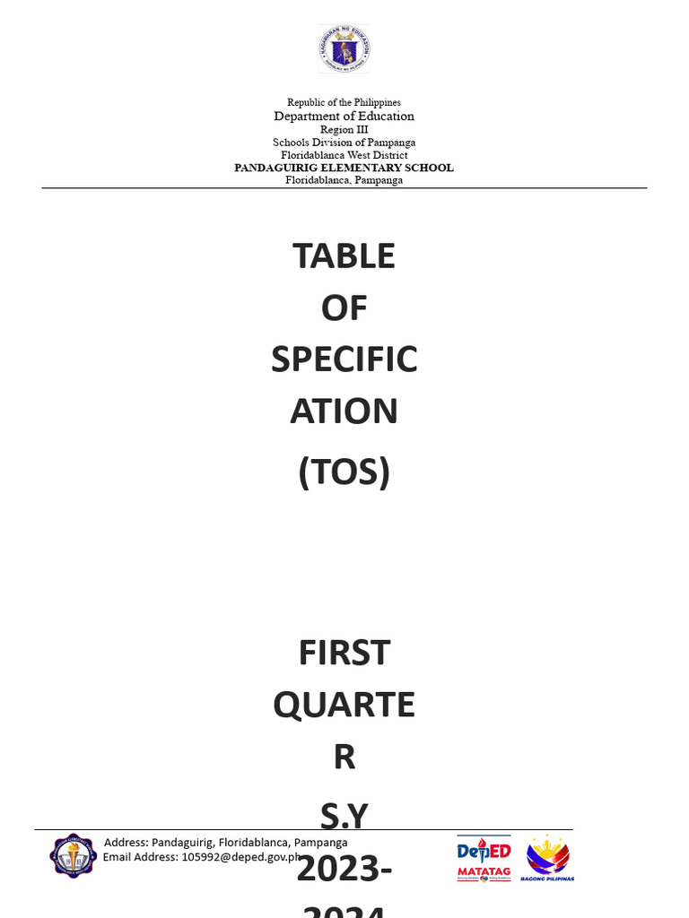 OF Specific Ation (TOS) | PDF