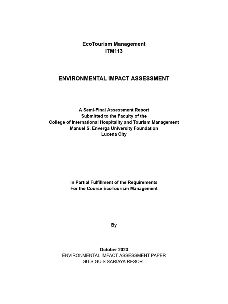 Group 2 - Environmental Impact Assessment Paper | PDF