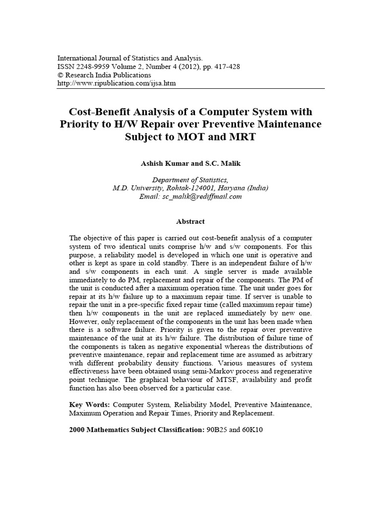 07 17653 IJSA PP 417-428 | PDF | Reliability Engineering | System