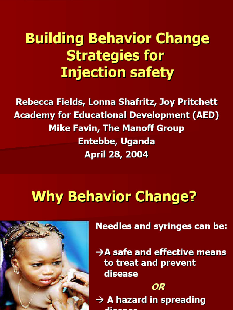 Building Behavior Change Strategies | PDF | Injection (Medicine) | Behavior