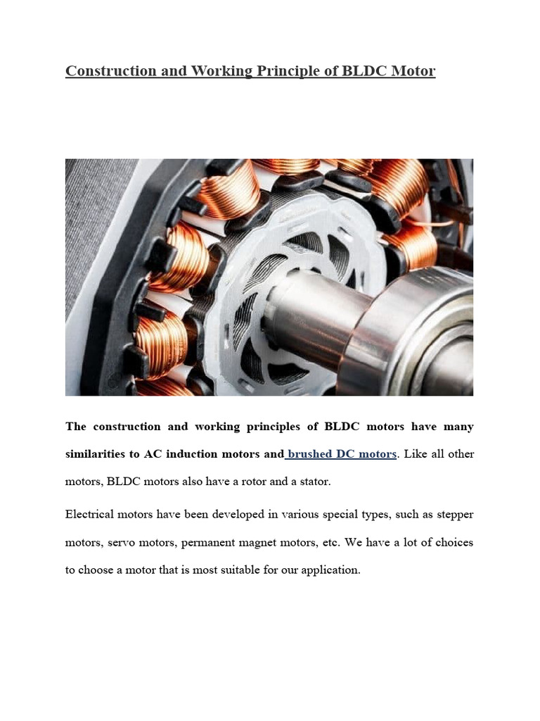 Construction and Working Principle of BLDC Motor | PDF | Electric Motor | Machines